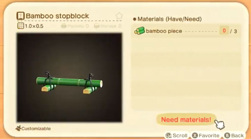 Bamboo Recipes in Animal Crossing New Horizons
