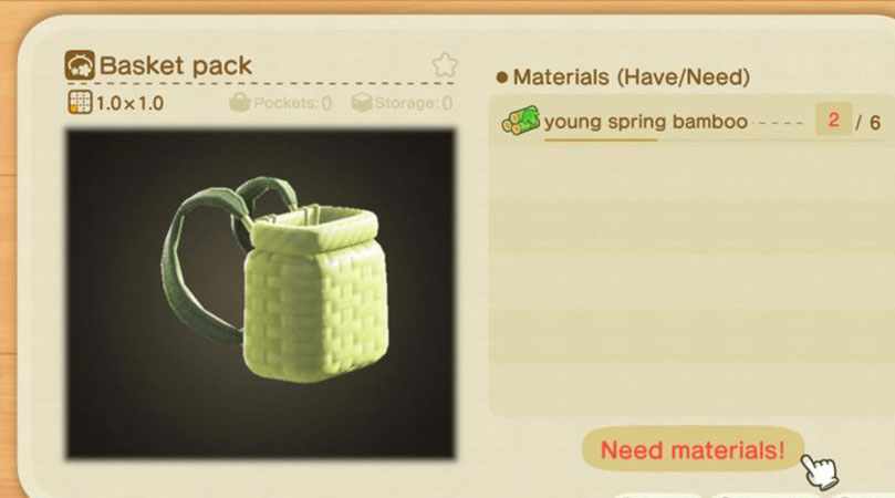 Bamboo Recipes in Animal Crossing New Horizons
