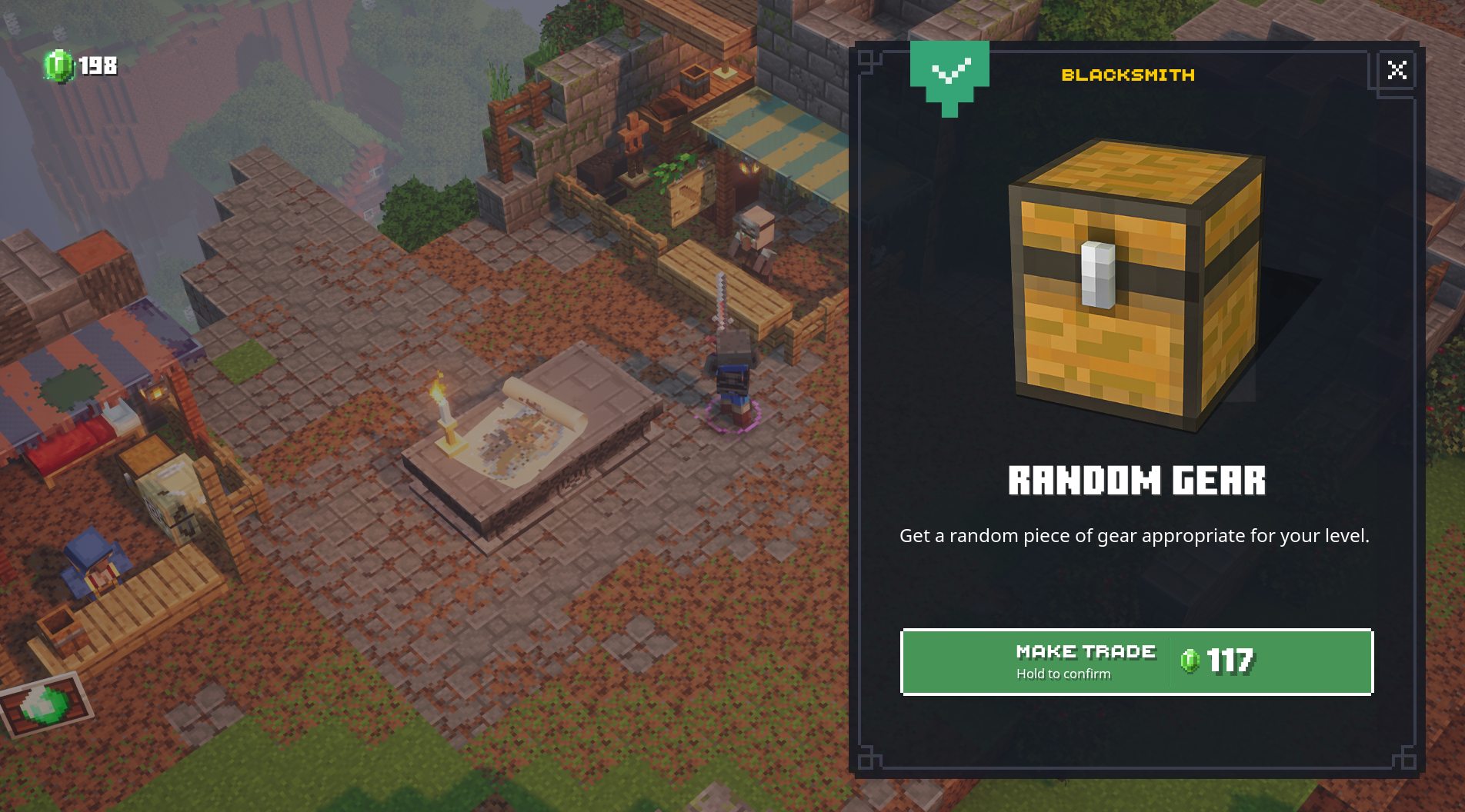 How to gamble at the Blacksmith in Minecraft Dungeons