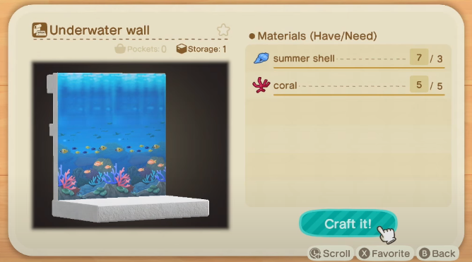 Animal Crossing New Horizons Summer Shell Recipes