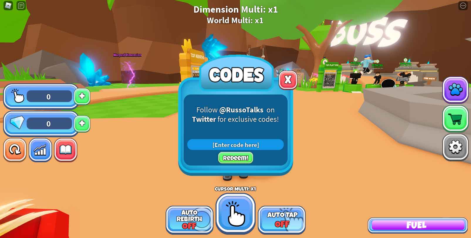 Roblox Tapping Gods Codes (April 2026)