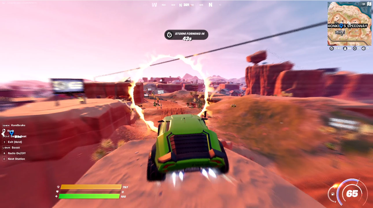 Where to Jump through Flaming Rings in a Vehicle in Fortnite