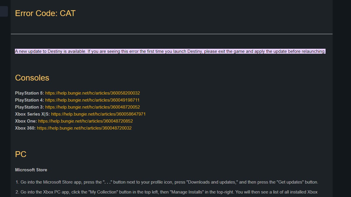 How to Fix Error Code CAT in Destiny 2 | Gamer Journalist