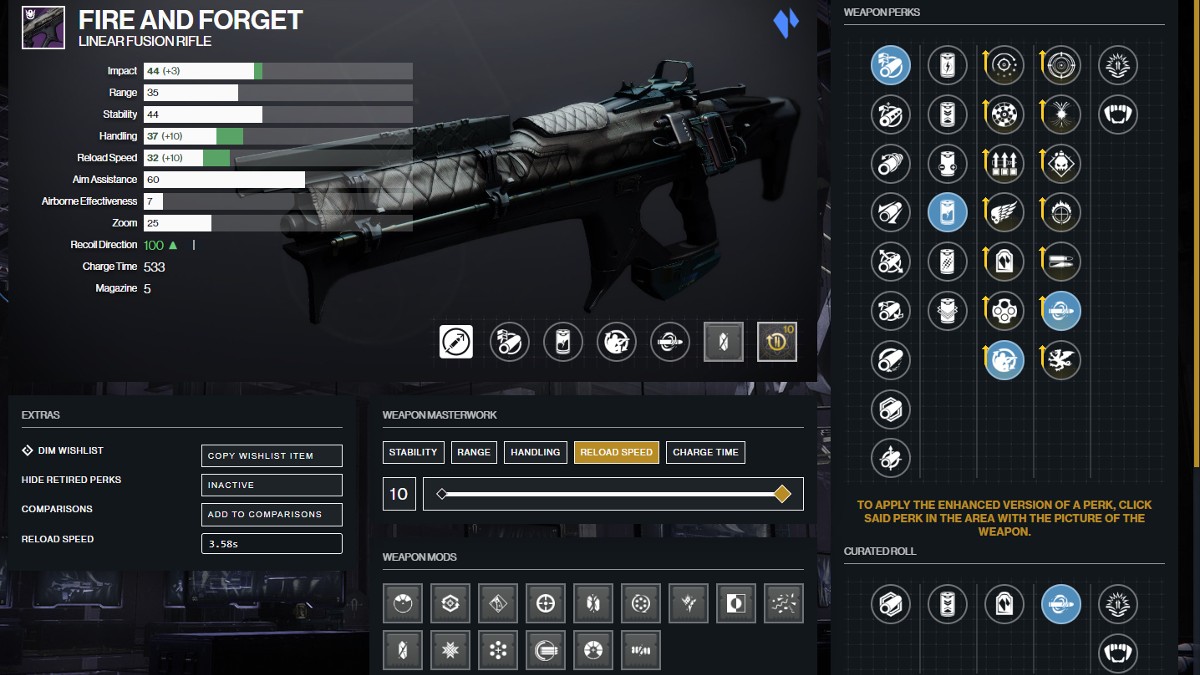 Destiny 2 Fire and Forget God Roll Guide - How to Get | Gamer Journalist