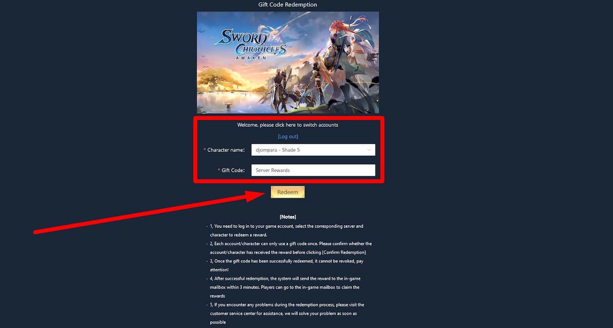 Sword Chronicles Awaken Codes